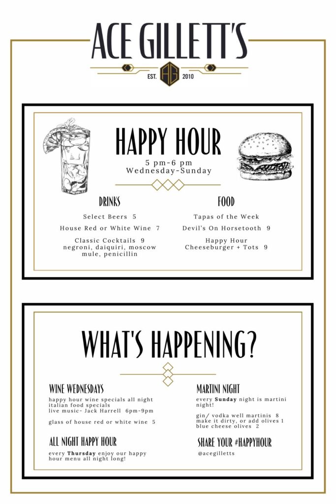 Introducing Ace's New Happy Hour (& All Night Thursdays!) - Ace Gilletts