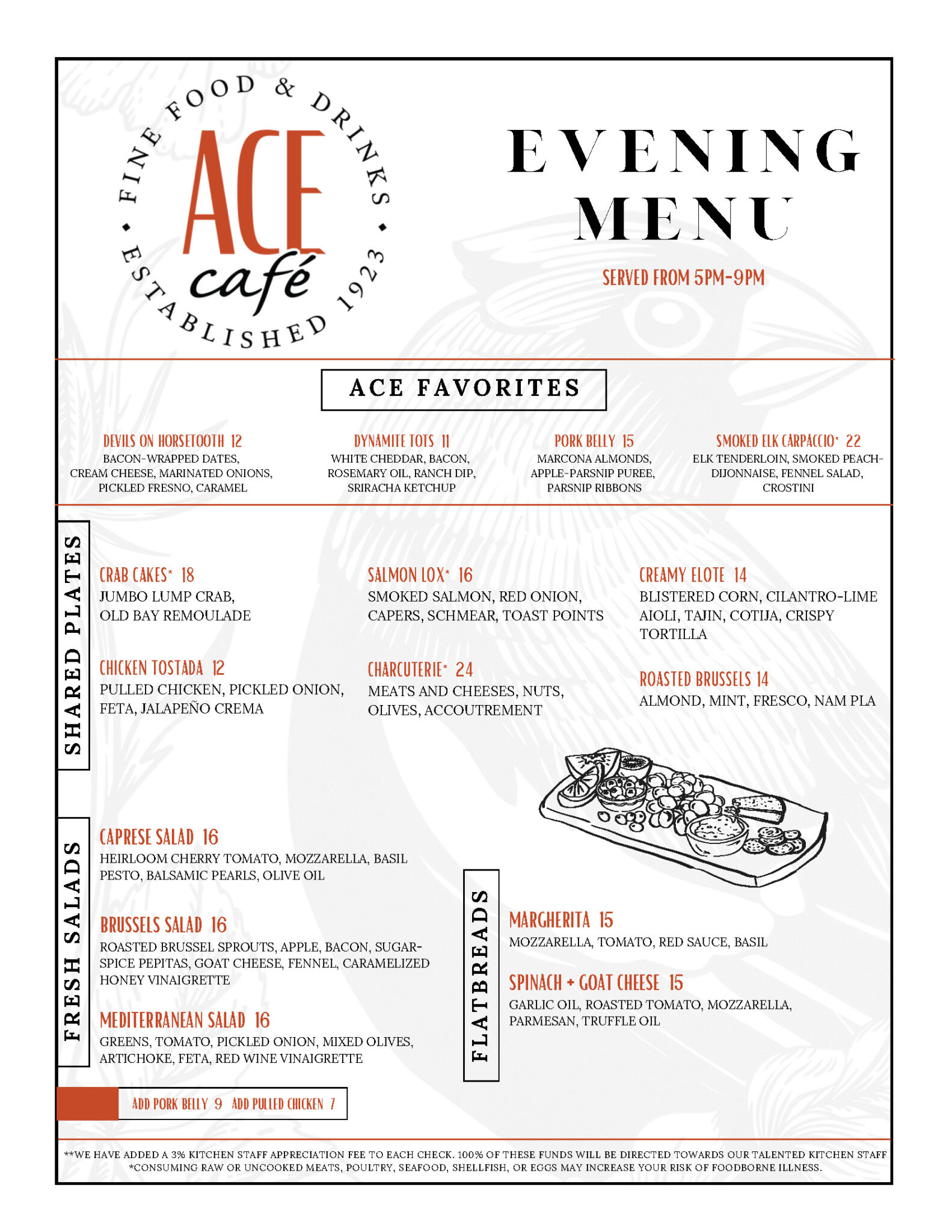 Ace Café Menu - Daily Brunch & Happy Hour - Ace Gilletts